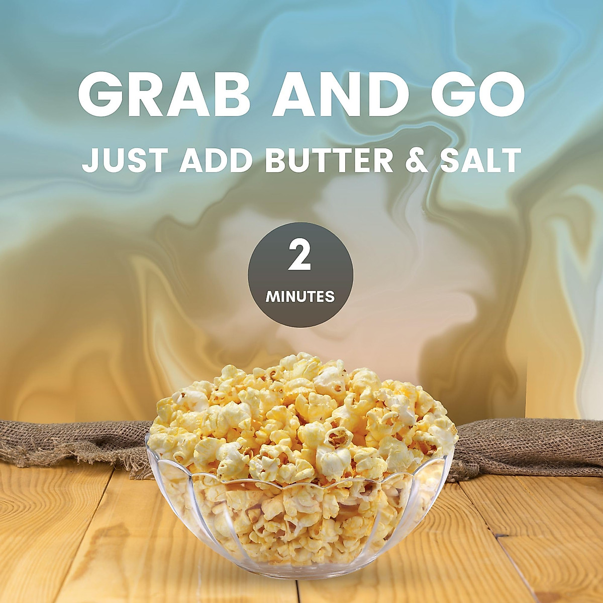 Just Pop It, Disposable Microwave Popcorn Bags. Easy, healthy snack makers. Simply add Kernels. Easy, Healthy Snacks, in 2 minutes. (30 pack)