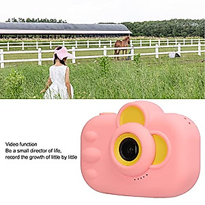Digital Video Kids Camera Portable 12MP External Silicone Design Kids Camera Dual Front Rear Lens Children Outdoor (Pink)