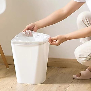 Yirepny Trash Can, Garbage Can, Simple Style Square Garbage Bin, Kitchen Waste Bin Storage Bucket Home Improvement for Cupboard, Bedroom, Bathroom, Living Room, Office, Camping Grey L