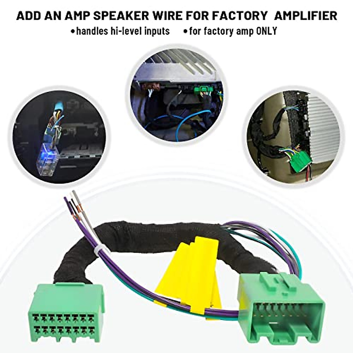 RED WOLF Add AMP Amplifier Subwoofer T Harness Wiring Speaker Connector Adapter Plug Compatible with 2014-2021 Chevy GMC Silverado Sierra Yukon Add an Amp Sub System to Factory Radio