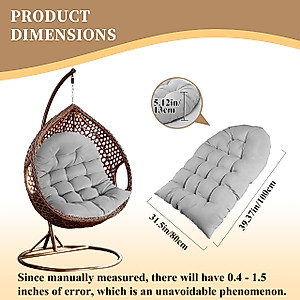BCKNT Thicken Hanging Basket Seat Cushion, Hammock Swing Chair Cushions, Soft Egg Patio Chair Cushion with High Elasticity PP Cotton, for Indoor and Outdoor Garden Offices