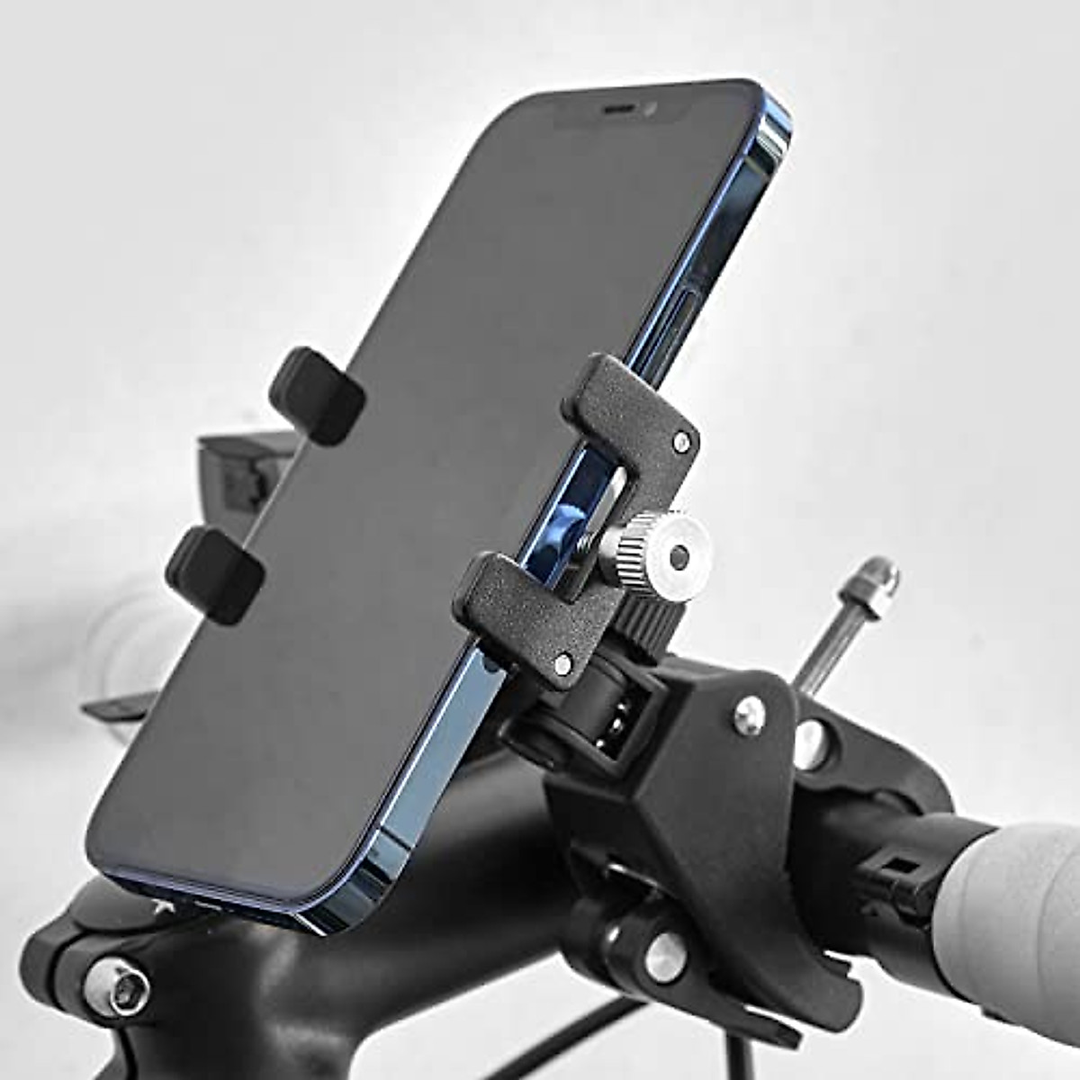 GRIFITI Nootle Quick Release Pipe Clamp and Universal Phone Mount Adjustable for iPhone, Smartphone, Galaxy, Pixel, Andriod, HTC One, Nokia, Fits Handlebars, Music and Mic Stands, Tripods