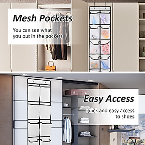 GOMAJI 2PK 12 Large Pockets Over Door Hanging Shoe Organizer