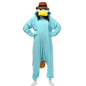 Wishliker Adult Onesie Animal Pajamas Halloween Cosplay Costumes Party Wear Skyblue M