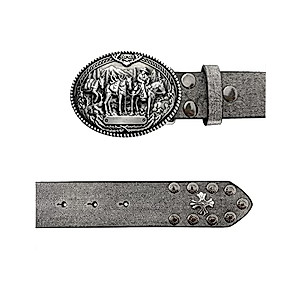 TOPACC Women Men Western Buckle Belt Cowgirl Cowboy Country Concho Leather Belt Rodeo Horse Plaque Removable