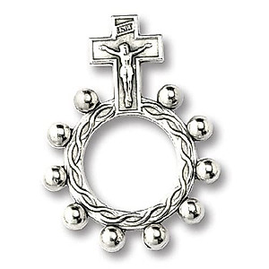 Generico Rosary Ring Silver Oxidized Double Sided 6 Pack 100% Made in Italy