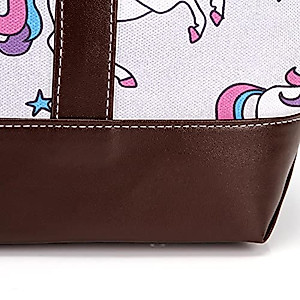 Star Unicorn Tote Bags Large Leather canvas Purses and Handbags for Women Top Handle Shoulder Satchel Hobo Bags