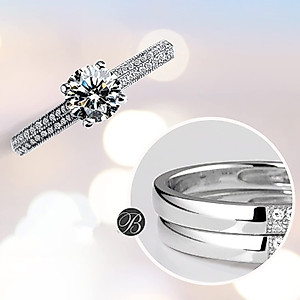 Stainless Steel Ring Sets Fashion Diamond Ring Set for Women Engagement Ring Jewelry Gifts (Silver, 7)