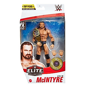 WWE MATTEL ​Top Picks Elite Drew McIntyre 6-inch Jeff Action Figure with Deluxe Articulation for Pose and Play, Life-like Detail, Authentic Ring Gear & Accessory,Multi,GVC02