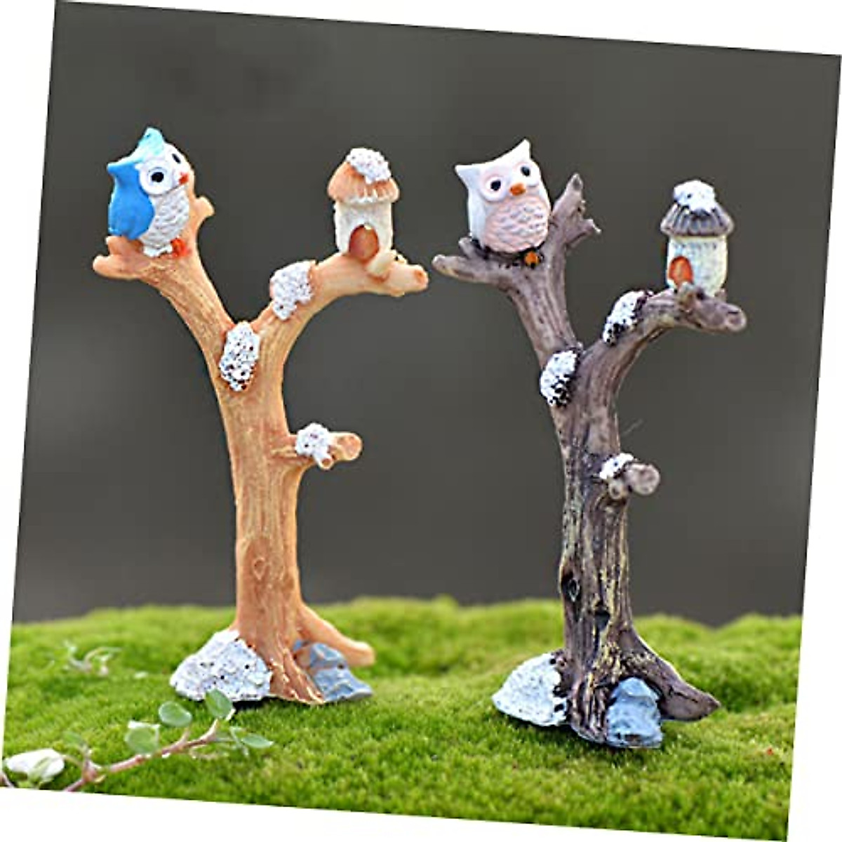 HANABASS 8 pcs Crafts Plant Simulations Bonsai Gardening Figurines Decors Doll Decoration Cartoon Tree Figurine Branch Animals Bird Pots House Decorations Ornaments Potted Mini for