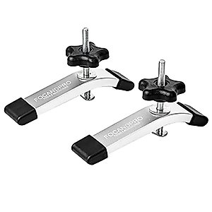 FOCANDPRO T Track Hold Down Clamps- Double-Cut Profile Aluminum T-Track Clamps 6-3/8" L X 1-1/4"W -Woodworking and Clamps-Fine Sandblast Anodized -Silver Color -2 Pack