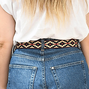 GauchoLife Handmade Woven Polo Belt - Guarda Pampas Design, Crafted from Full Grain Leather (Brown/Blue-Red, 36)