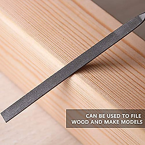 SDAE 10PCS Needle File Set High Carbon Steel File Set with Plastic Non-Slip Handle, Hand Metal Tools for Wood, Plastic, Model, Jewelry, Musical Instrument and DIY (6 Inch Total Length)