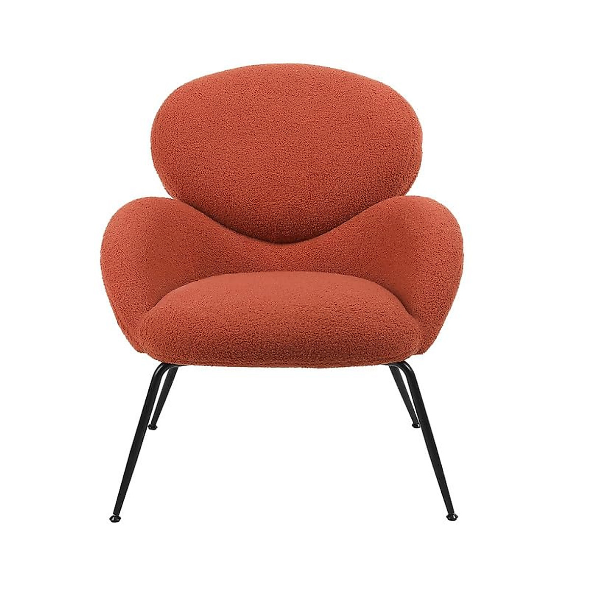 ATGHYURT Modern Accent Chairs Armchair Cute Vanity Chairs Comfy Single Leisure Sofa Chair Reading Chair with Black Metal Legs, Side Chair for Living Room, Studio, Office, Dressing Room