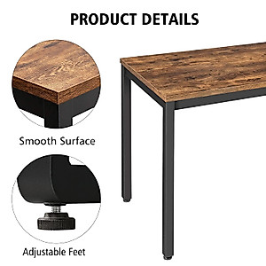 Zanzio 47.2 Inches Simple Style Home Office Writing Study Table Computer Desk, Vintage Brown