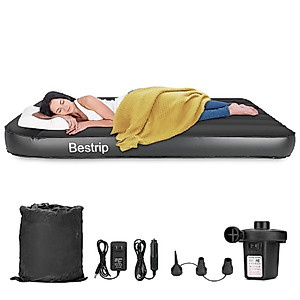 Bestrip Air Mattress Twin Size Inflatable Bed with Electric Air Pump Single Camping Blow Up Mattress, Camping Accessories