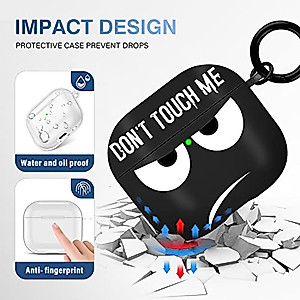 Youtec for Airpods 3 Case 2021, Don't Touch Me for Airpods Cover with Keychain Soft Cute Shockproof Cover for Women Men Compatible with for Airpods 3 Charging Case -Black