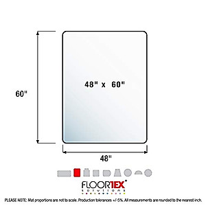 Floortex Chair Mat 48" x 60" for Low Pile Carpets, Clear, Model:FRPF1115225EV