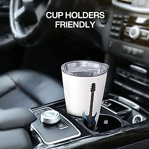 jshmgchw 3d Nice Guitar 20oz Tumbler, Car Cup With Lid And Straw, Spill-Proof, Stainless Steel Double Wall Vacuum Insulated Reusable Coffee Travel Mug, For Cold Drinks, Hot Beverage