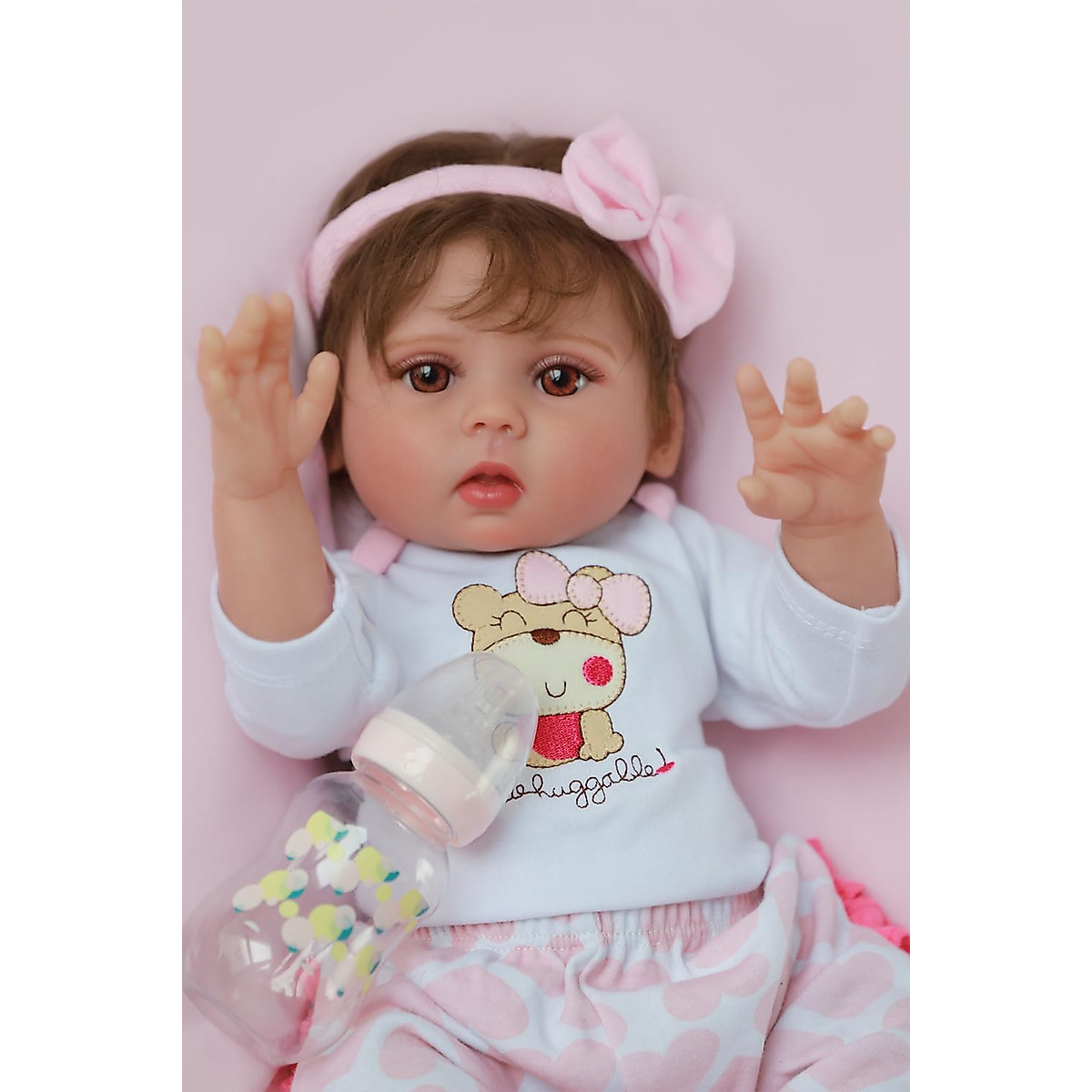 Kaydora Realistic Reborn Baby Dolls - 18 Inch Silicone Baby Girl, Real Life Dolls with Full Body Vinyl, Newborn Lifelike Weighted Doll for Ages 3+ Gift