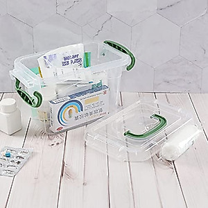 CadineUS 2 L Storage Bins, 6 Pack Small Boxes with Lids, Clear Plastic Boxes