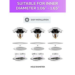 Innovative 2 in 1 Bathroom Sink Stopper Replacement - 1.06"-1.65" Pop Up Drain Stopper - Universal Sink Drain Stopper with Anti-Clogging Filter Basket - Bathroom Sink Plug for Basin Drain Holes