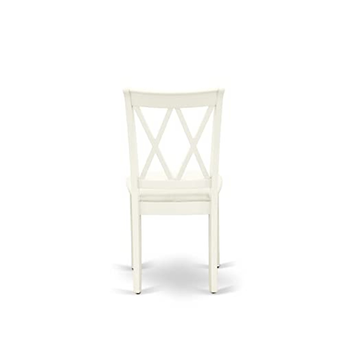 East West Furniture BOCL5-WHI-C 5 Piece Dinette Set for 4 Includes a Round Kitchen Table and 4 Linen Fabric Dining Room Chairs, 42x42 Inch, Linen White