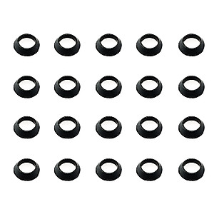heyous 20pcs Rubber Ring Winding Check ID 10mm OD 15mm - Fishing Rod Building DIY Components for Fly Spinning Casting Rods Fishing Accessories, Black