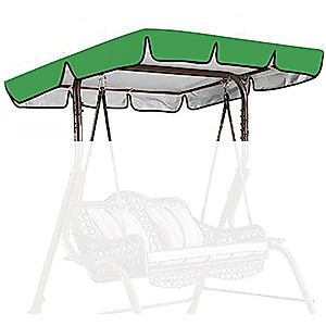 XYQSBY Swing Chair Canopy Replacement 2&3 Seater, Garden Swing Canopy Replacement Waterproof, Outdoor Garden Chair Awning Cover (Color : Dark Green, Size : 190x132x15CM)