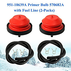 AILEETE 951-10639A Primer Bulb with Fuel Line for MTD Craftsman Troy-Bilt Ryobi Bolens Lawn-Boy Yard Machines Snowblower 751-10639, Replaces Tecumseh 570682A Primer Bulb (Pack of 2)
