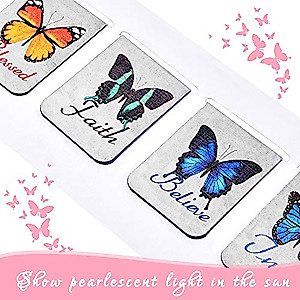 12 Pieces Butterfly Magnetic Bookmarks Inspirational Quotes Magnetic Bookmarks Magnet Page Markers Assorted Book Markers Set for Students Teachers School Home Office Supplies