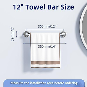 AmazerBath 12 Inch Bathroom Towel Bar, Towel Rack for Bathroom, 304 Stainless Steel Bath Hand Towel Holder Organizer Wall Mounted Rustproof Towel Rod for Kitchen, Brushed Nickel