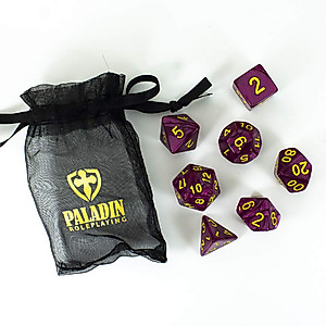 Maroon Pearl RPG Dice - Full Polyhedral Set - 'Plum'