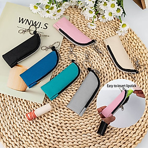 YVVZHOU PANN Chapstick Holder, 6 PCS Lipstick Holder Keychain Lipstick Sleeve Pouch Lip Balm Holder Zipper Lipstick Bag for Keychain Travel Accessories Gift for Girls and Women