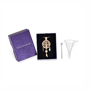 Minicremation Cremation Jewelry for Ashes Dream Catcher Urn Necklace for Loved One's Ashes Tree with leaves Keepsake Necklace for Women Men(Customize)