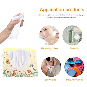Toyvian Portable Wet Wipe Pouch: 4 Pieces Flower Pattern Wipe Dispenser Container- Refillable Reusable Baby Travel Diaper Wipe Carrying Case Holder