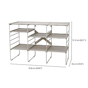 Joseph Joseph Level Adjustable Tier Free Standing Shoe Rack Organizer storage, Durable Shelves and Sturdy Steel Frame, holds 12 pairs