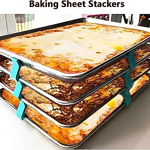 24pcs Baking Sheet Stackers, Baking Sheet Stacking Clips, Cookie Sheet Stacker, Cookie Sheet Stacking Clips, Baking Sheet Stackers Cookie Sheet Pan/Dividers Separators (4, Black)