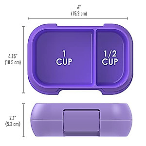 Bentgo Kids Snack - 2 Compartment Leak-Proof Bento-Style Food Storage for Snacks and Small Meals, Easy-Open Latch, Dishwasher Safe, and BPA-Free - Ideal for Ages 3+ (Purple)