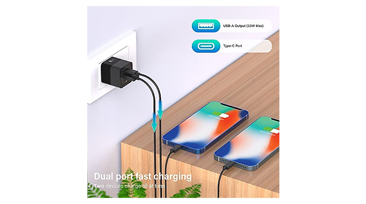 IXTECH 33W Dual Port USB C Charger - Fast and Portable