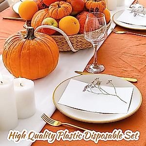Patelai 24 Pcs Thanksgiving Disposable Plastic Tablecloth Fall Tablecloth for Rectangle Tables Waterproof Table Cover for Thanksgiving Fall Party Decoration, 54 x 108 Inch (Orange,Yellow,Brown)
