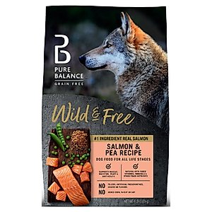 Trase A Wild & Free Salmon & Pea Recipe Dry Dog Food for Dogs of All Life Stages, Grain-Free Formula, Supports Muscle Digestion Heart, 4 lbs