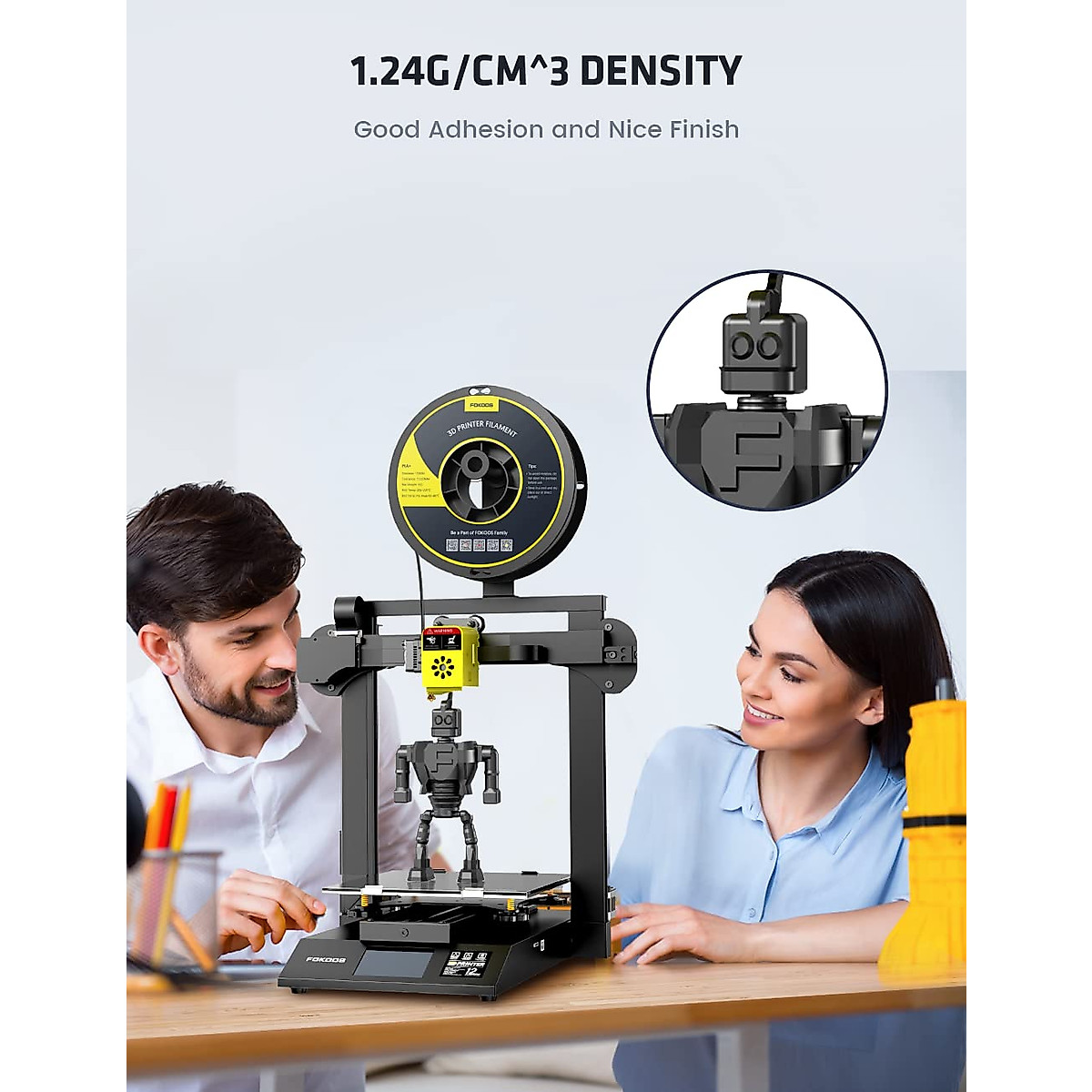 FOKOOS Grey PLA+ Filament…