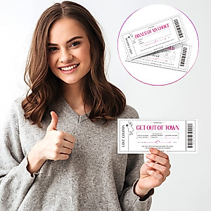 Zonon 20 Pieces Valentine‘s Day Love Coupon Cards for Sweet Couple, Husband, Wife, Boyfriend or Girlfriend Romantic Gift for Wedding, Anniversary or Birthday, 20 Designs