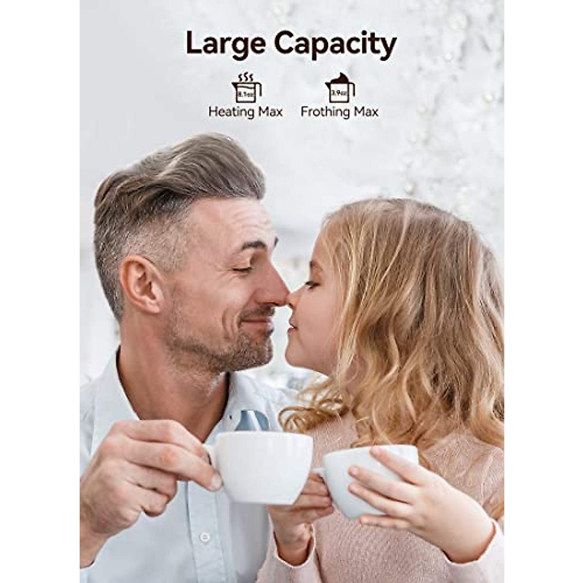 Milk Frother, Thereye Electric Milk Steamer, Automatic Hot and Cold Foam Maker and Milk Warmer for Latte, Cappuccinos, Macchiato, Hot Chocolate Coffee