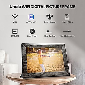 10.1 inch WiFi Digital Picture Frame with 64GB Storage(Built in 32GB and 32GB SD Card), 1280 * 800 IPS HD Touch Screen Electronic Smart Digital Photo Frame, Easy to Share Photos and Videos