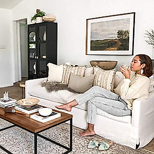 Nathan James Doxa Modern Industrial Coffee Table Wood in with Metal Rectangle Frame, Dark Brown/Black