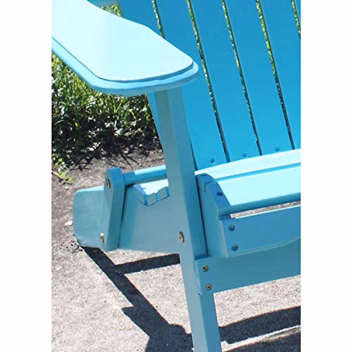 Merry Garden Northbeam Outdoor Lawn Garden Portable Foldable Wooden Adirondack Accent Chair,Deck,Porch,Pool and Patio Seating with 250 Pound Capacity,Teal