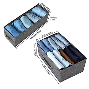 GOODSILO 7 Drawer Organizer Fabric Drawers, Chest Closet Double Dresser Combined with Large & Small Drawer Storage, Metal Frame & Wooden Tabletop for Home, Bedroom, Hallway, Kids Room [Grey]