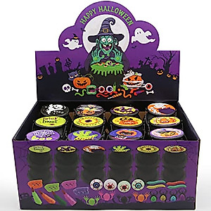 SURCVIO 144 PCS Halloween Party Favors 24 Pack Prefilled Small Plastic Witch Cauldron Halloween Toys in Bulk Halloween Prizes Gifts Miniatures for Kids Trick or Treat Halloween Party Prizes Toys